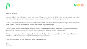 How to write an email to a college admissions office: 3 sample emails