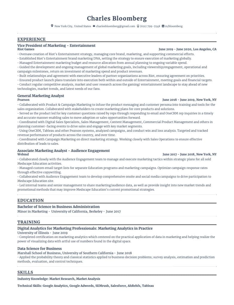 5 perfect resume templates for marketers